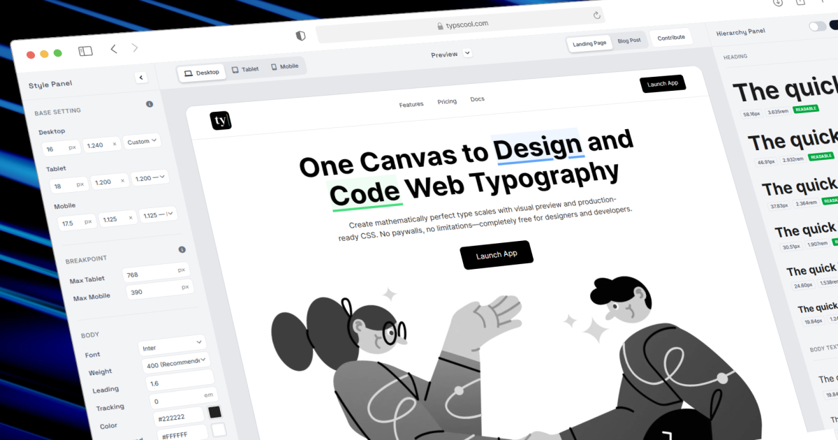 Typscool - Typography Scale Generator & CSS System Builder